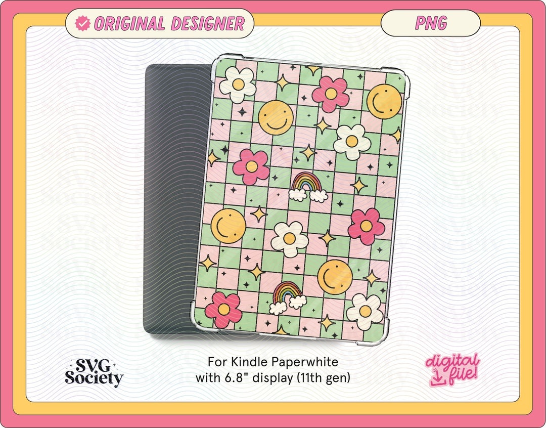 Cute Happy Elements, Printable E-reader Case Insert Design, PNG File, Digital Download ...