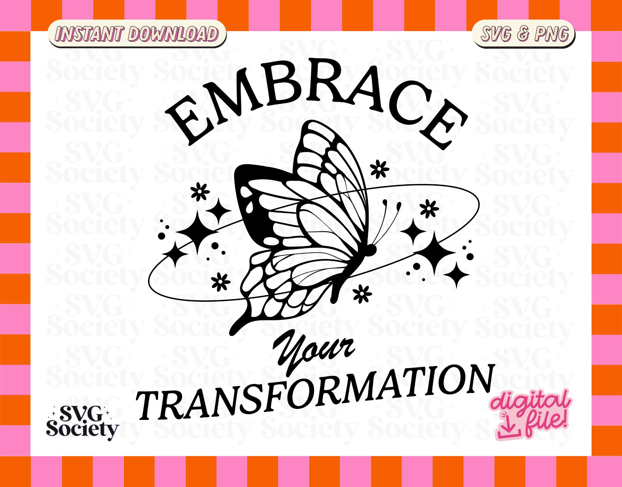 Embrace Your Transformation SVG PNG Aesthetic Butterfly Y2k - Etsy