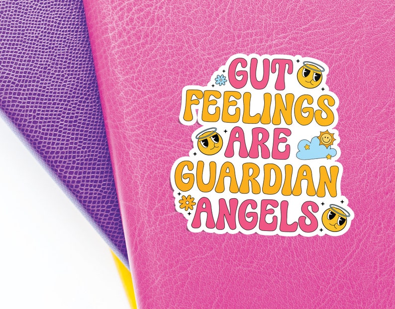 Gut Feelings Are Guardian Angels PNG: Retro Sublimation Design (digital ...