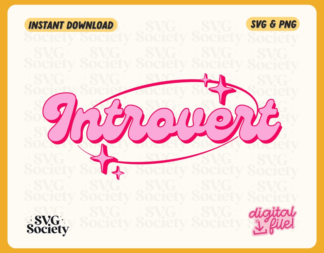 Introvert SVG, PNG, Sublimation Design, Retro Design, Y2K, Colorful ...