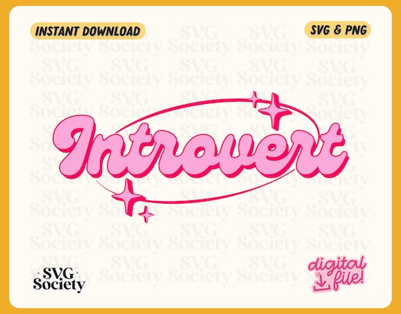 Introvert SVG PNG Sublimation Design Retro Design Y2K - Etsy
