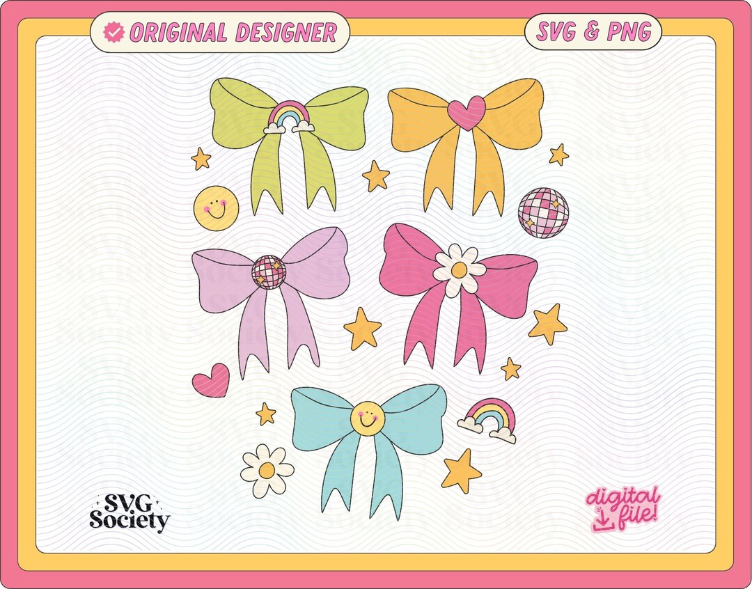 Rainbow Ribbons SVG PNG File Cute Trendy Fun Artsy Design for Shirts ...