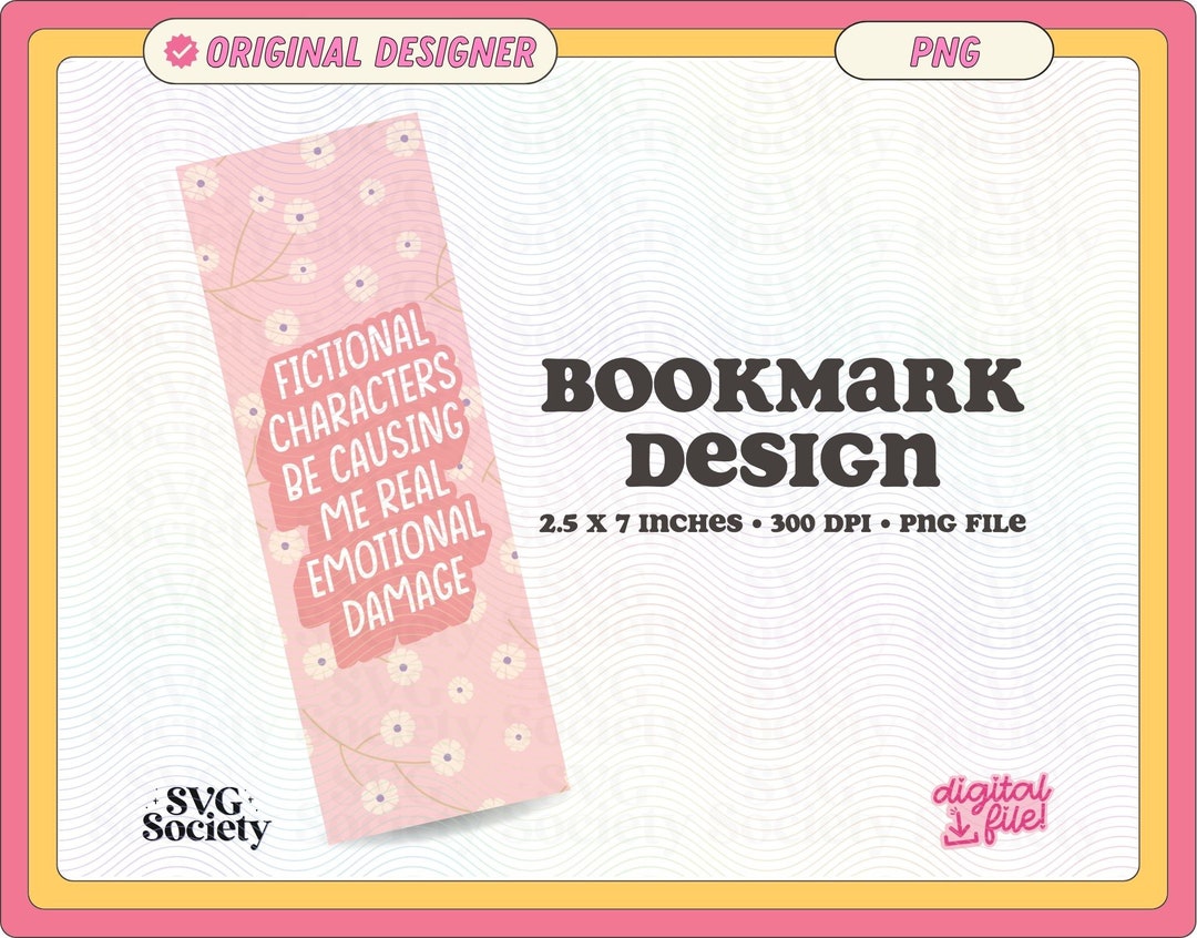 Fictional Characters Bookmark Design: Real Emotional Damage (PNG File ...