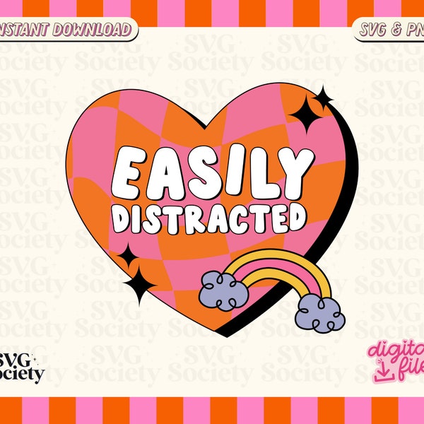 Adhd Easily Distracted Svg - Etsy