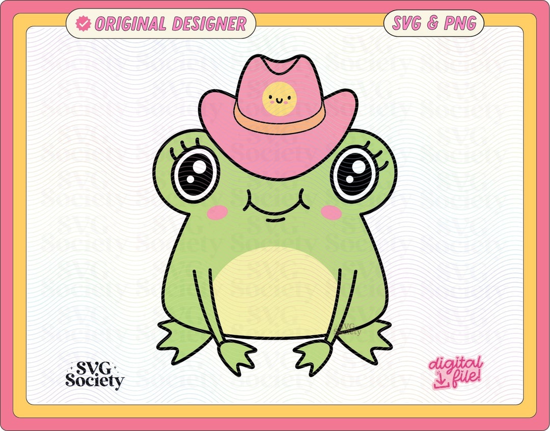 Cute Cowboy Frog SVG PNG, Cute Trendy Frog Design Perfect for T-shirts ...