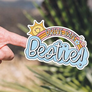 Drive Safe Bestie SVG PNG: Rainbow Car Sticker Design (digital Download ...