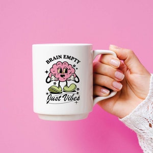 Brain Empty Just Vibes SVG PNG Cute Fun Retro Brain Mental Health ...