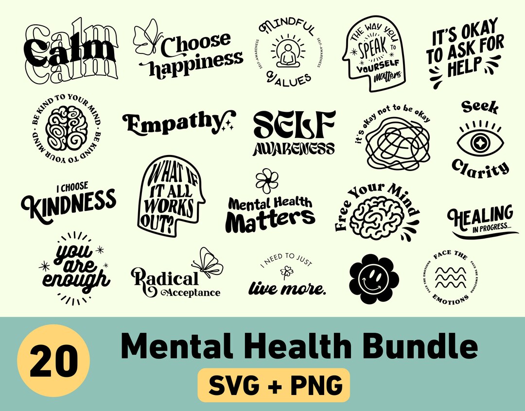 Mental Health SVG, PNG, Cut File, Silhouette, Cricut SVG, Clip Art ...