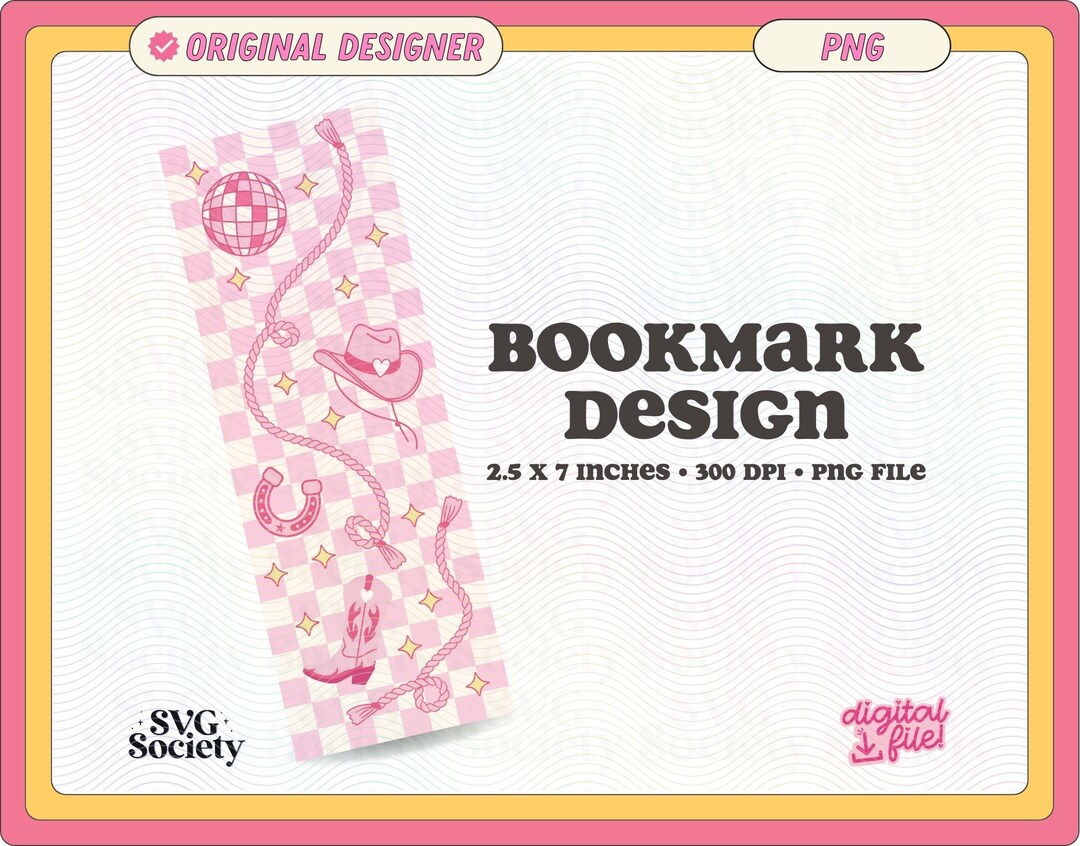 Cowgirl Disco Bookmark Design, PNG File, Cute Creative Bookish ...