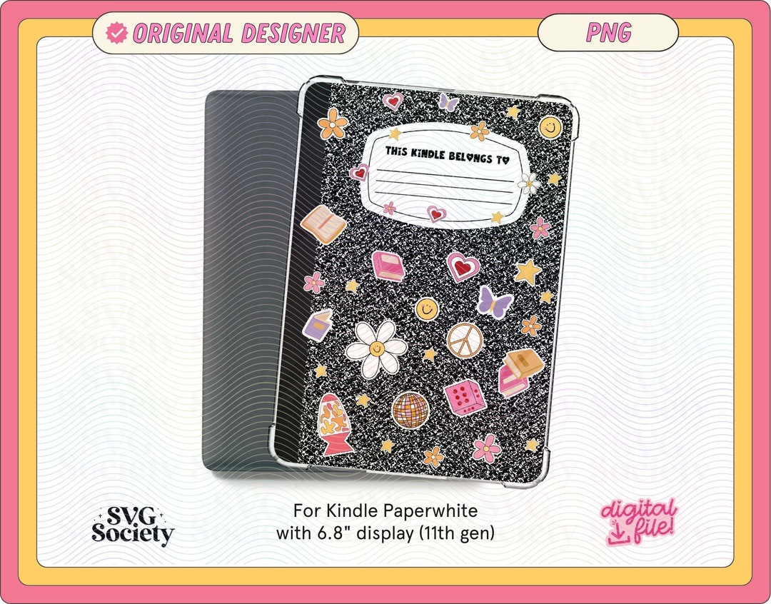 Cute Composition Book Inspired, Printable E-reader Case Insert Design ...