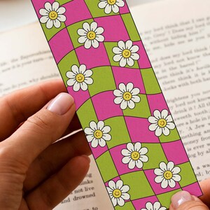 Floral Checkered Bookmark Design, PNG File, Cute Creative Bookish ...