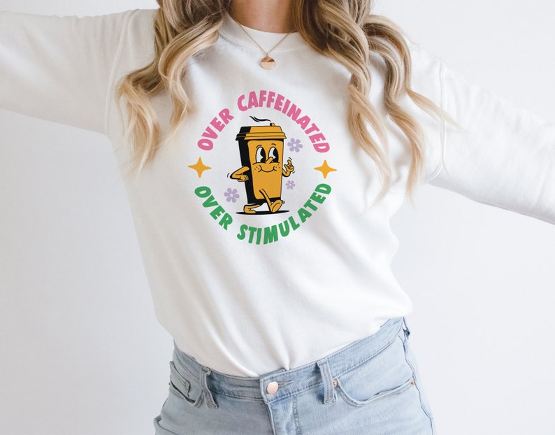 Over Caffeinated Over Stimulated SVG PNG Funny Coffee and - Etsy