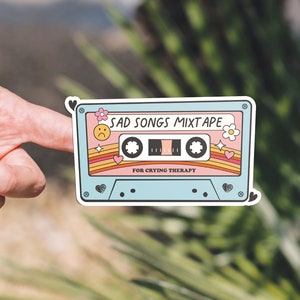 Sad Songs Mixtape Sticker, 90s Cassette Sticker Png, Cute Design for ...