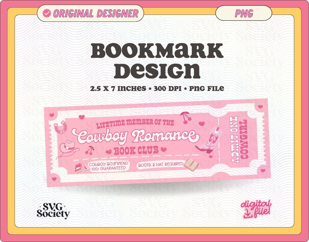 Lifetime Member of the Cowboy Romance Bookmark Design, PNG File, Cute ...
