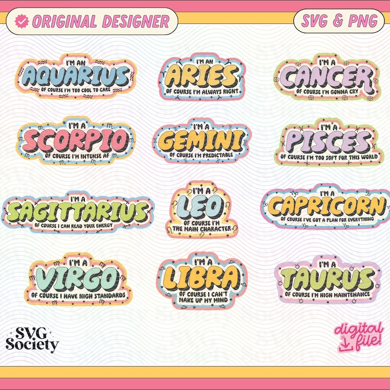 Zodiac Stickers - Etsy