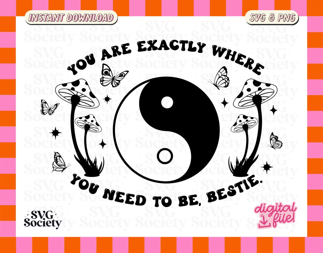 Yin Yang Mushroom SVG: Trendy Hippie Design (digital Download) - Etsy