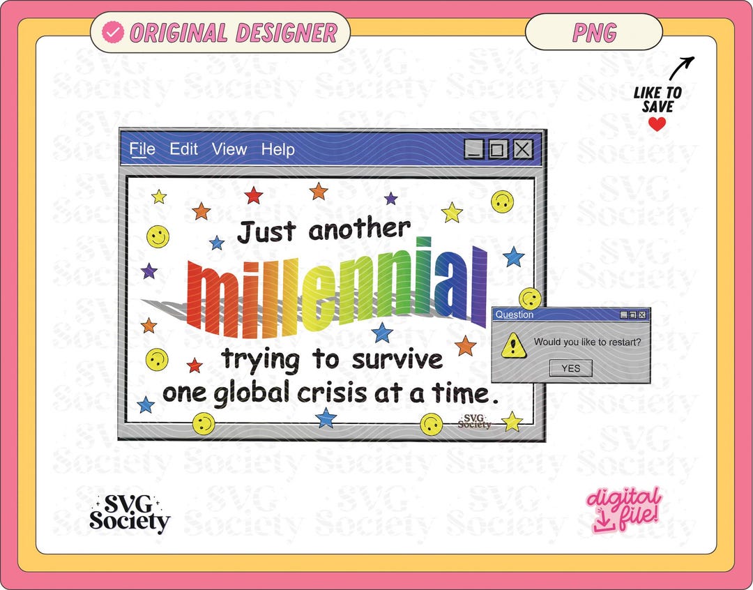 Just Another Millennial | PNG File | Funny Y2k Retro Computer Meme ...