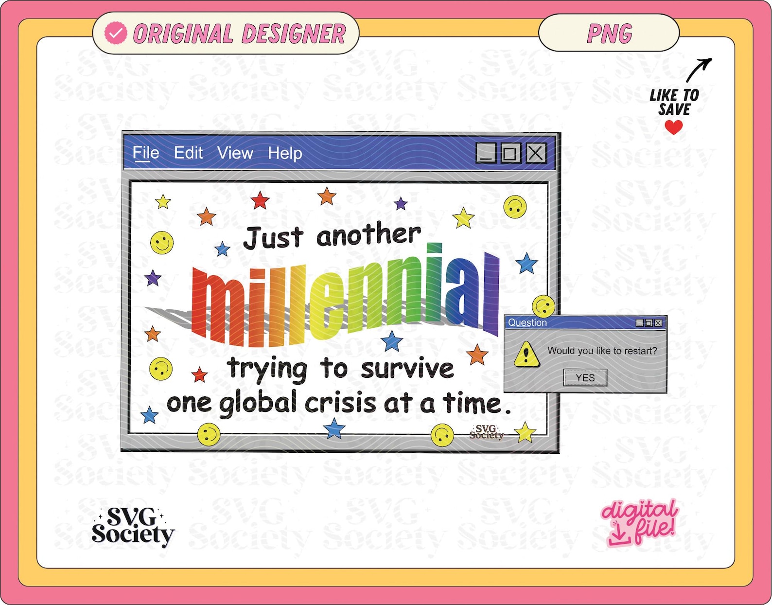 Just Another Millennial | PNG File | Funny Y2k Retro Computer Meme ...