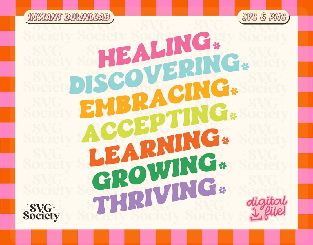 Mental Health SVG PNG: Healing to Thriving, Positive Design (digital ...