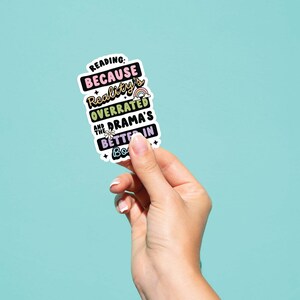 Reading Because Reality is Overrated SVG PNG - Bookish Design (digital ...