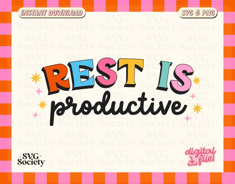 Rest is Productive SVG Tired Svg Mental Health Svg Self - Etsy