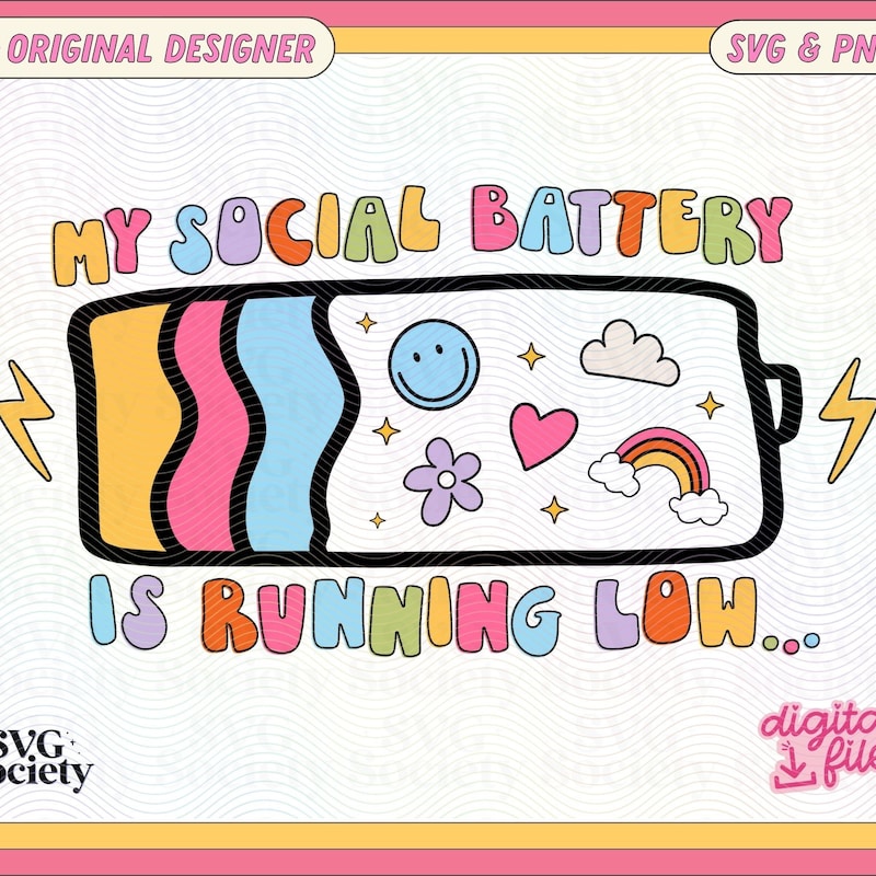 Social Battery Pin - Etsy