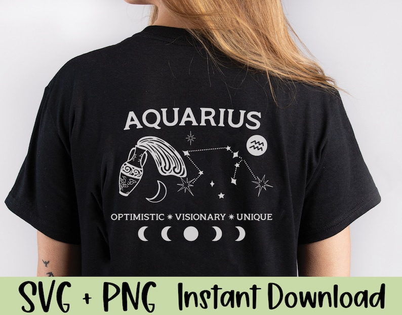Aquarius SVG Zodiac Sign SVG PNG Astrology Birthday Star - Etsy