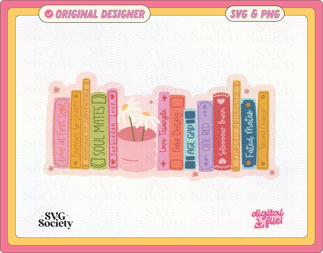 Book Tropes SVG PNG File, Cute Trendy Bookish Design for Shirt ...