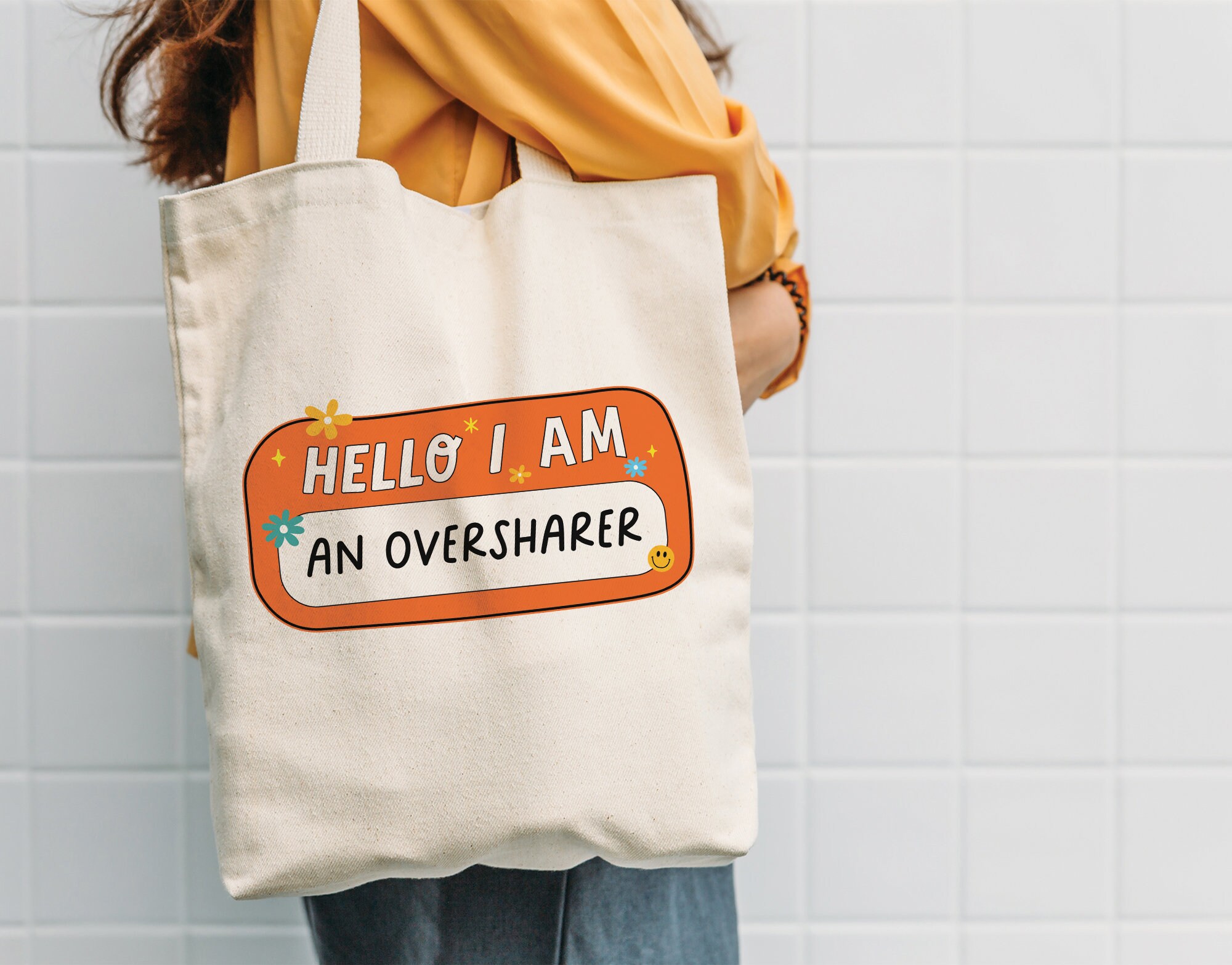 Hello I Am an Oversharer SVG PNG: Funny Nametag Design (digital ...