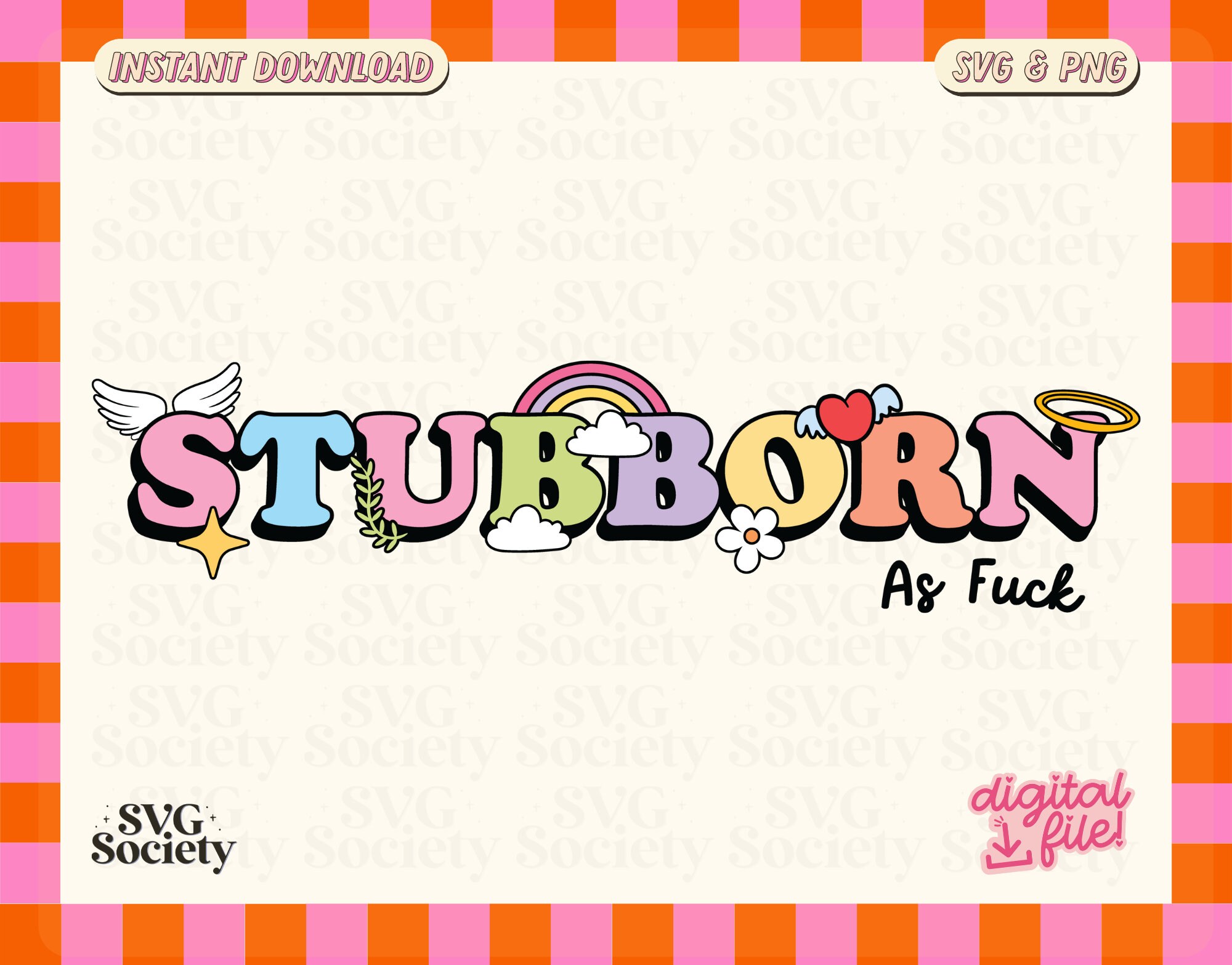Stubborn Cute and Trendy SVG PNG Design for T-shirts Mugs - Etsy UK