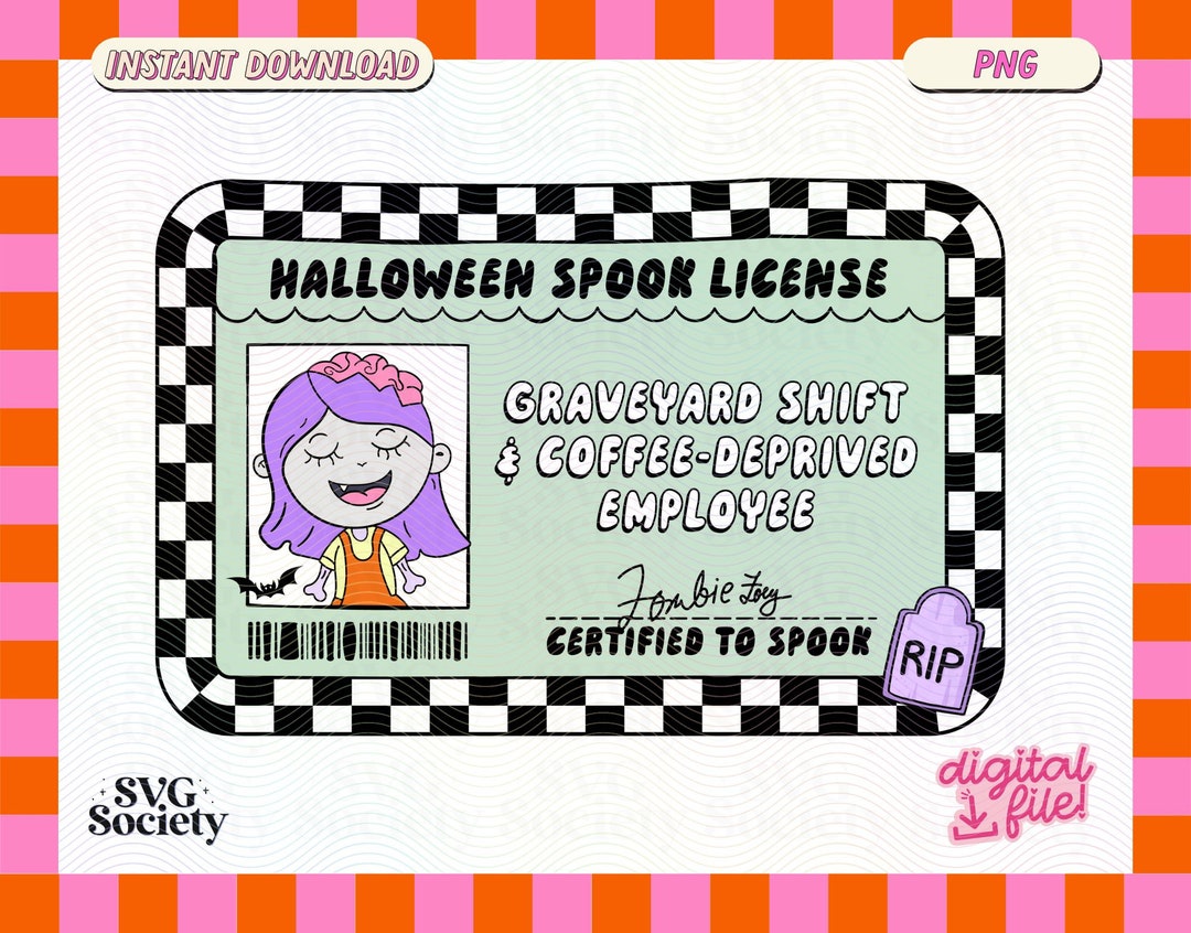 Zombie Spook License PNG File: Halloween Artsy Design (commercial Use ...