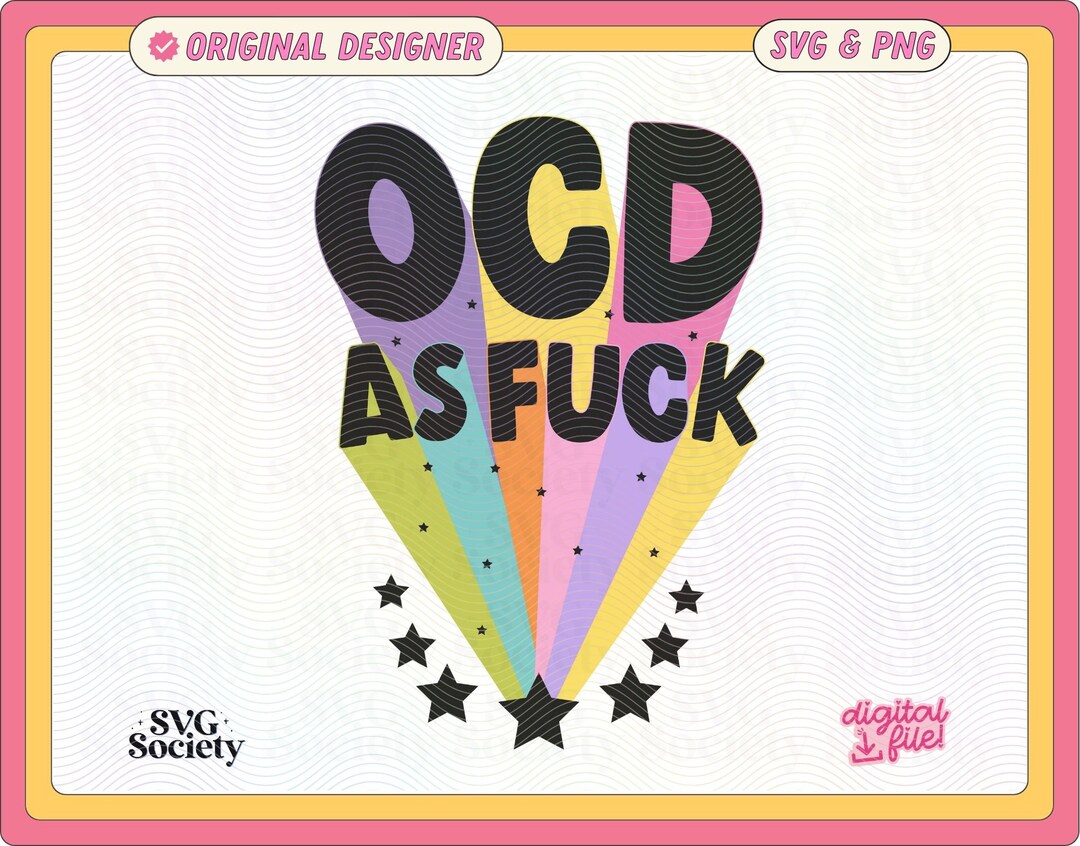 OCD Af SVG PNG File: Trendy Graphic Design (digital Download) - Etsy