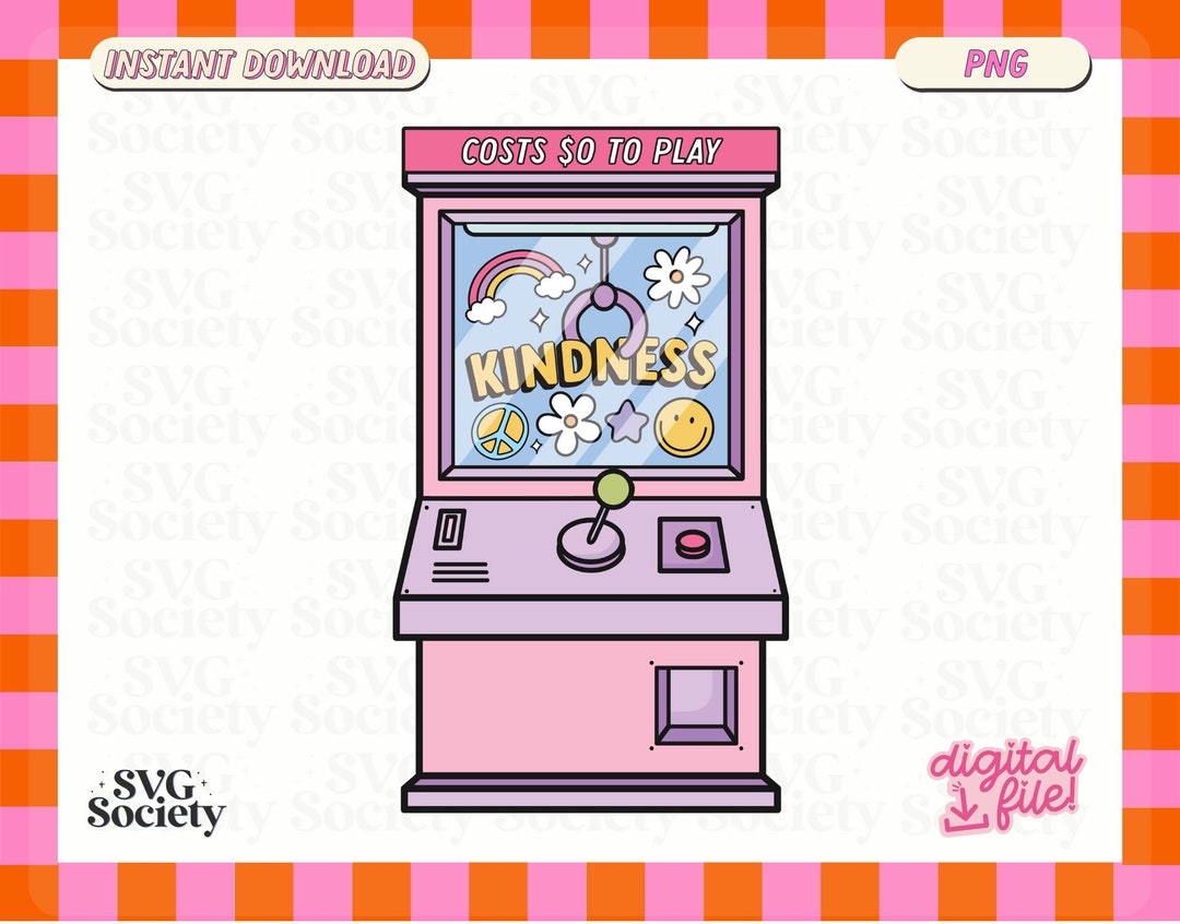 Cute Kindness Claw Machine PNG, Creative Mental Health Aesthetic Design ...