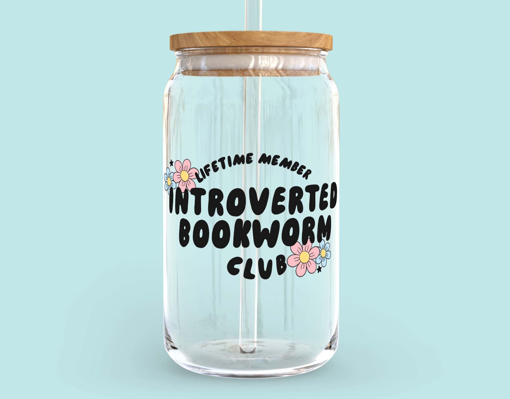 Introverted Bookworm Club SVG PNG Cute Bookish Design for T-shirts ...