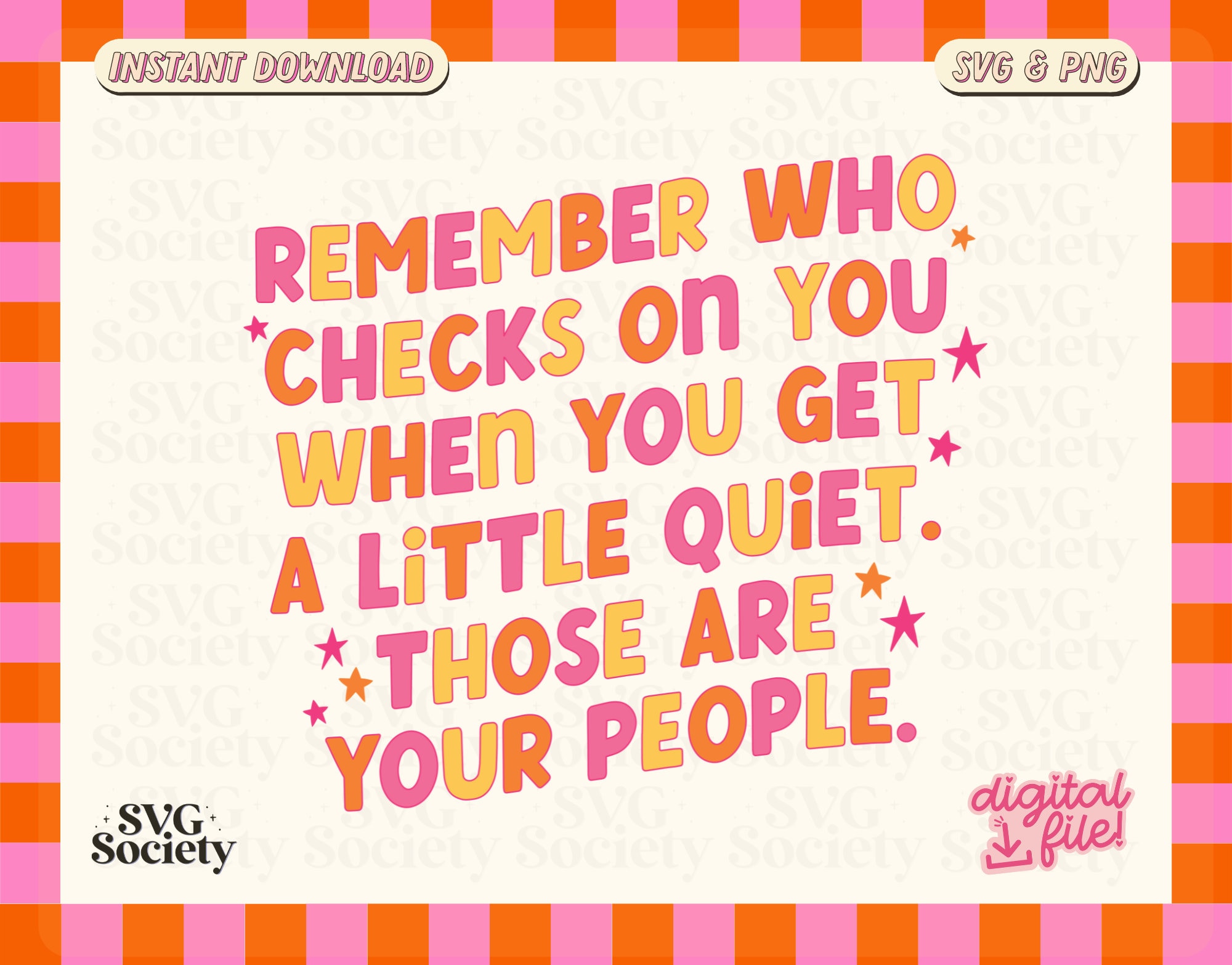 Remember Who Checks on You SVG PNG File Cute Mental Health - Etsy