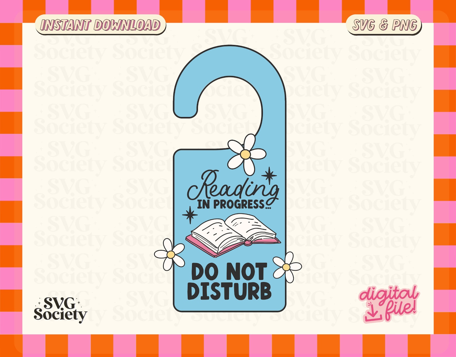 Reading in Progress Do Not Disturb SVG PNG, Bookish Svg, Bookworm, Book ...