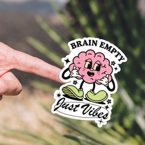 Brain Empty Just Vibes SVG PNG Cute Fun Retro Brain Mental Health ...