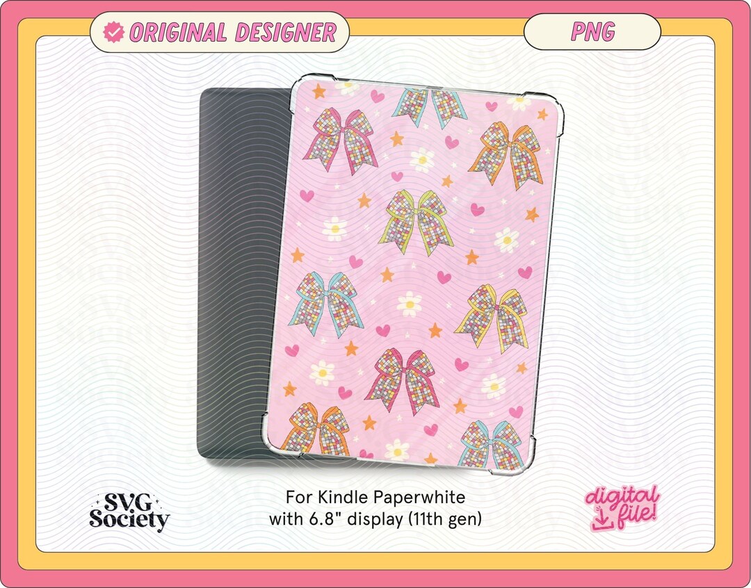 Cute Disco Ribbon, Printable E-reader Case Insert Design, PNG File, Digital Download ...