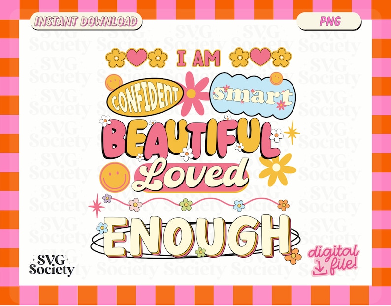 Positive Affirmations Cute Trendy PNG Design for Shirts - Etsy