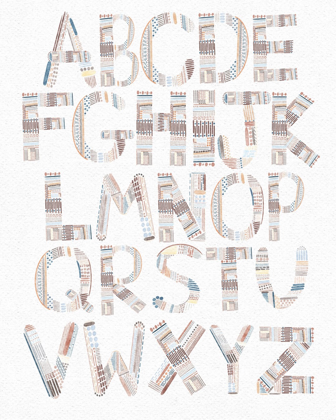 Earth Tone Abc’s | Alphabet Print | Nursery Decor| ABC Print | Digital ...
