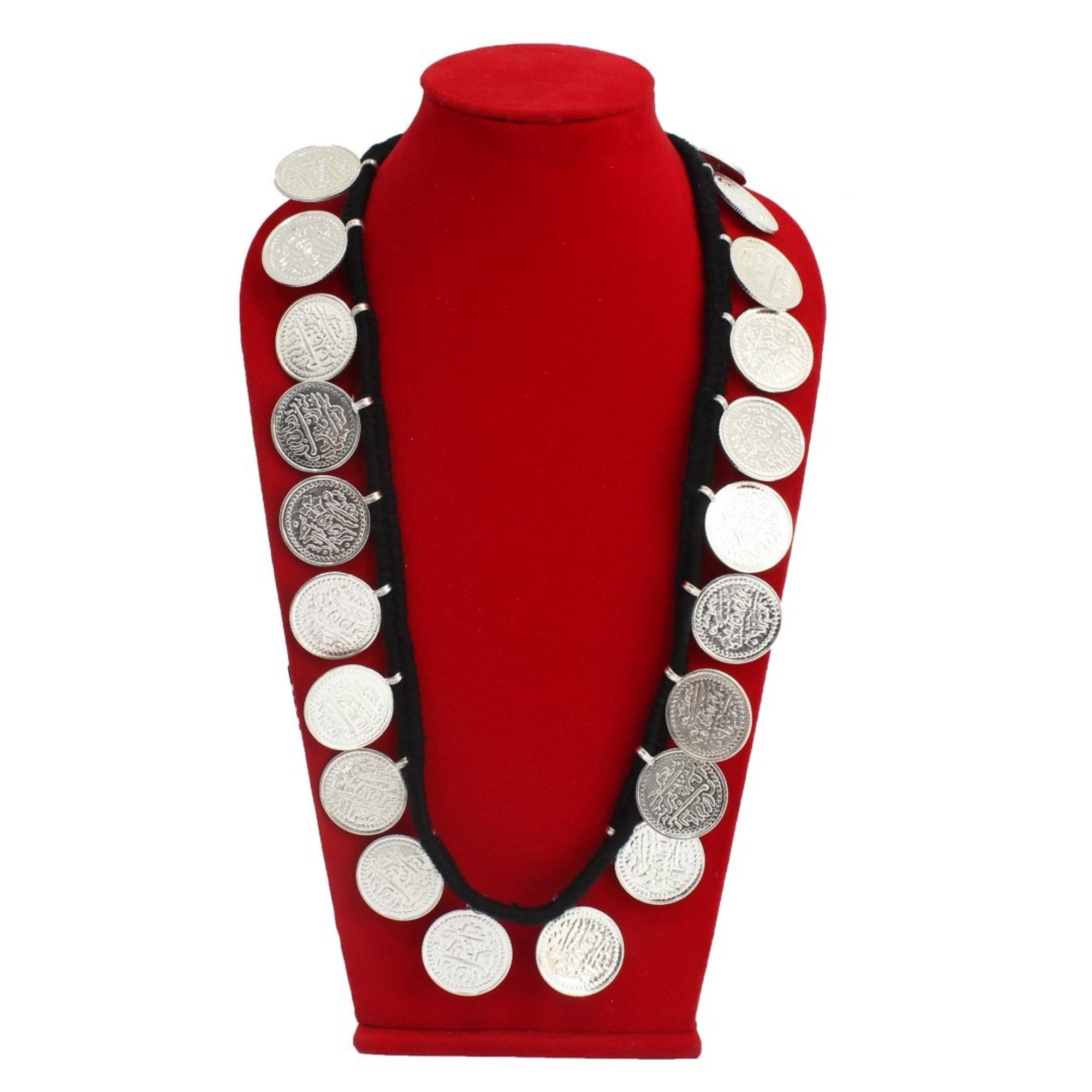 Nepalese Limbu Tribal Necklace on Black Wool, Coin Jewelry, Amulets ...