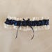 Duty Free Navy Blue Sequin Wedding Garter: Ivory Lace Bridal Garter - Etsy