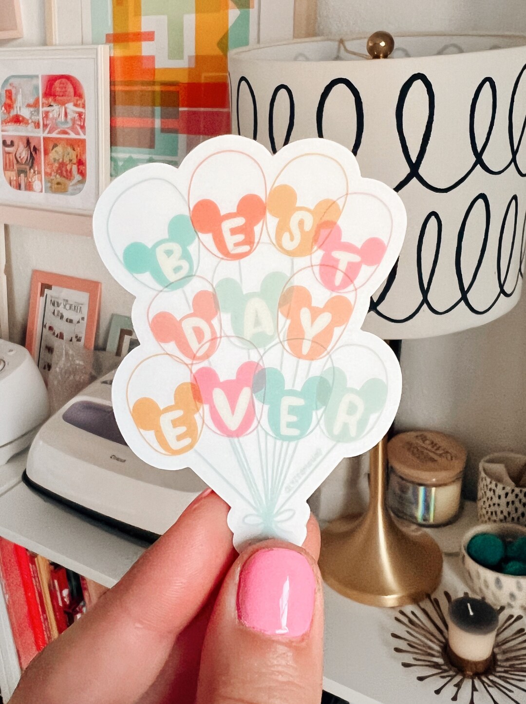 Best Day Ever! Balloons Clear 3x2" Diecut Sticker | Magic Kingdom ...