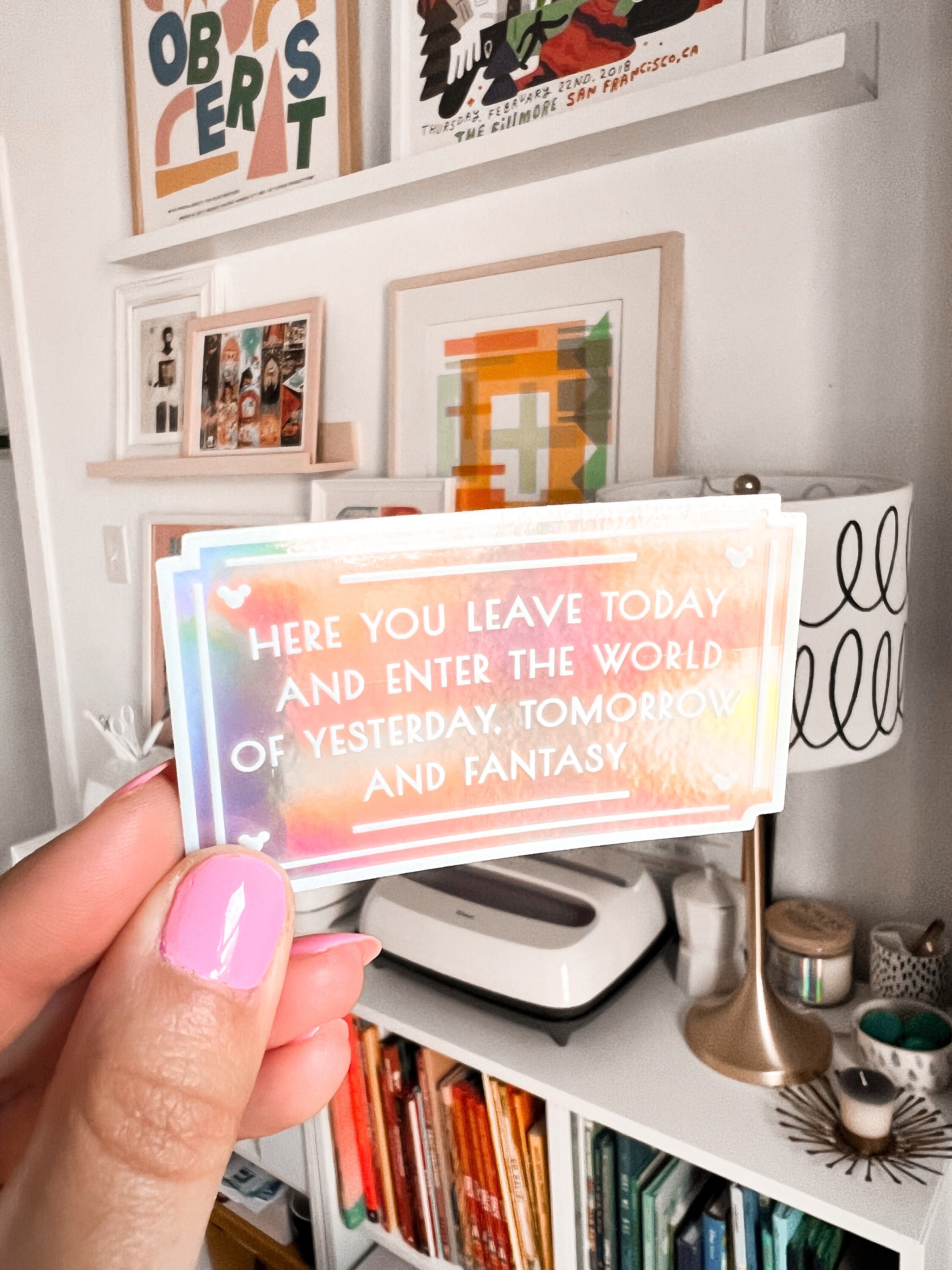 Disneyland Welcome Plaque Holographic 3x3" Diecut Sticker - Etsy