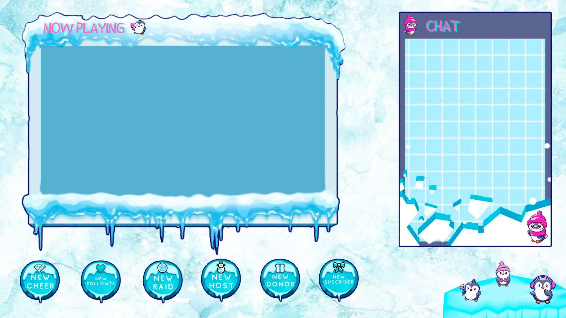 Twitch Overlay: PENGUIN SEASON - Etsy