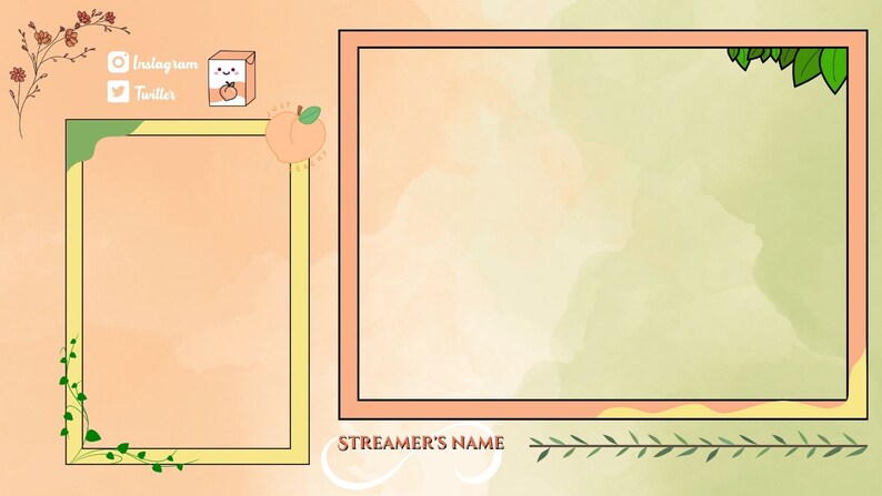Animated Twitch Overlay: PEACHY PEACH / Peach / Fruit / Overlay ...