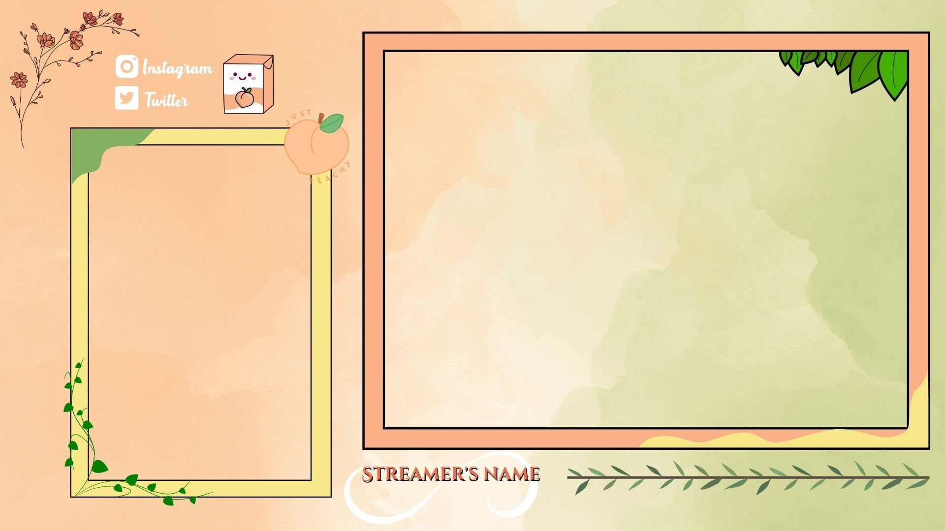 Animated Twitch Overlay: PEACHY PEACH / Peach / Fruit / Overlay ...