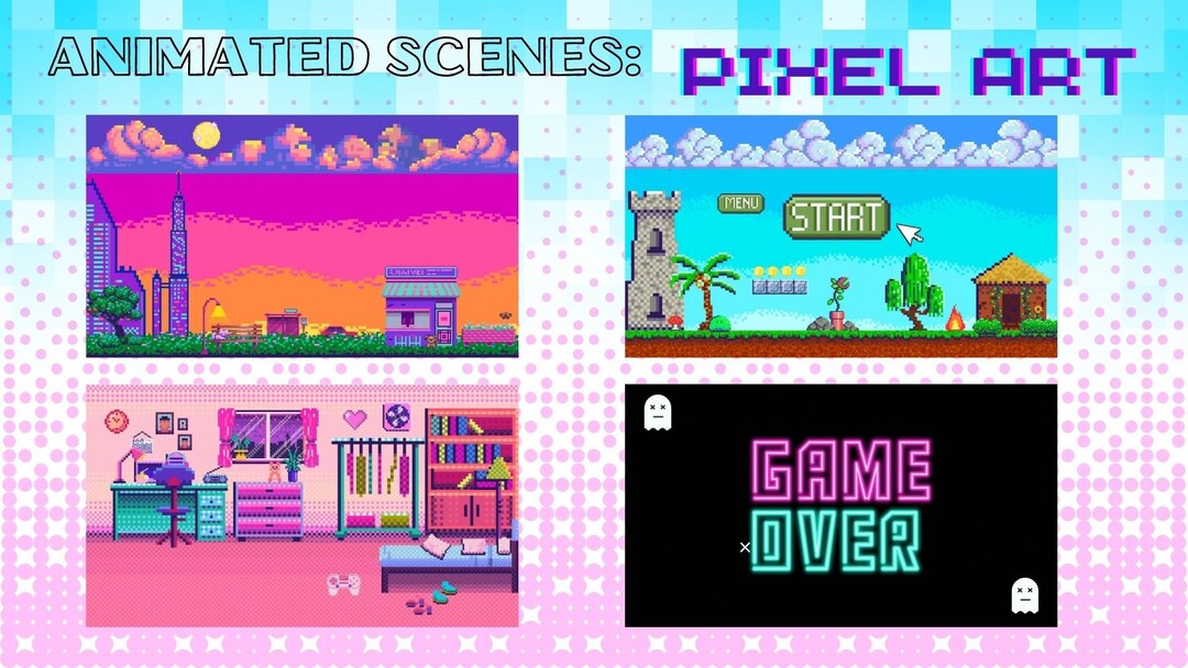 Animated Screens for Twitch: PIXEL WORLD / Pixel / Twitch / Cute ...