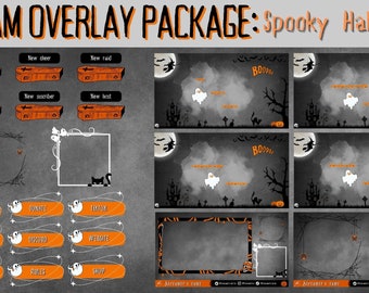 Spooky Twitch Overlay Package for Obs/goth/witch/black Cat/horror ...