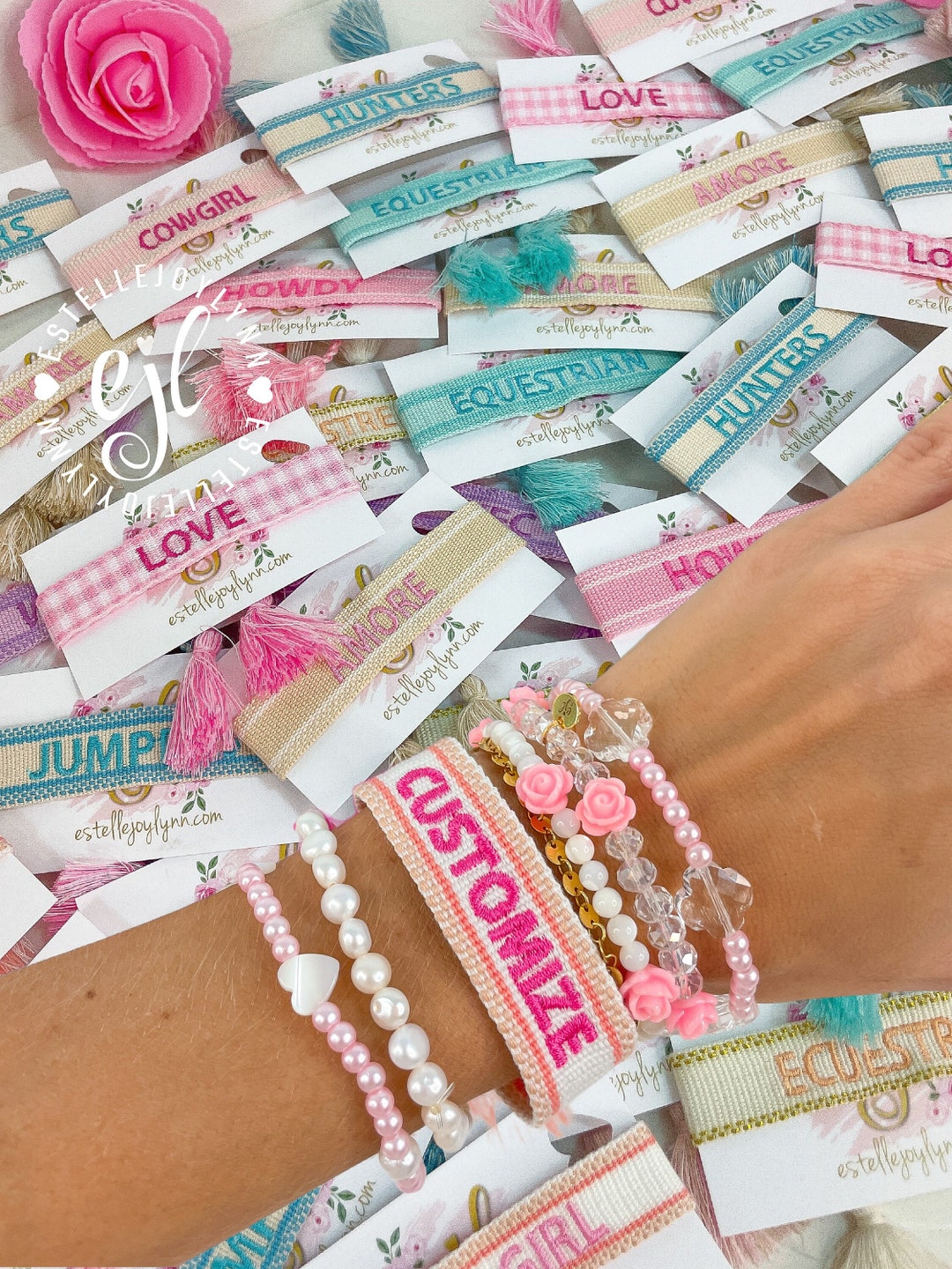 Design Your Own Custom Embroidered Tassel Bracelet / Personalized ...